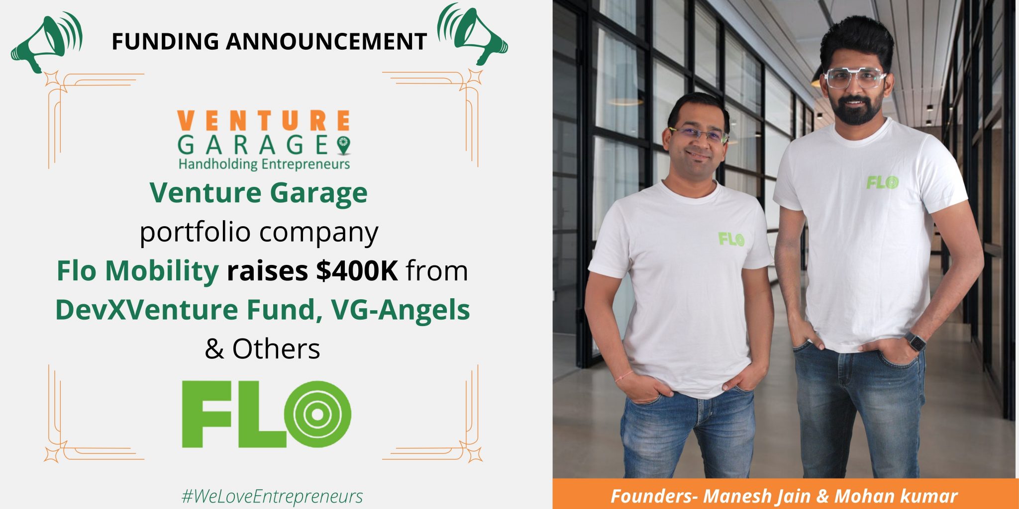Venture Garage portfolio company - Flo Mobility raises $400K